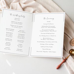 Wedding Programs Template Foldable, Traditional Wedding Program, 4 Page Ceremony Program, Order ...