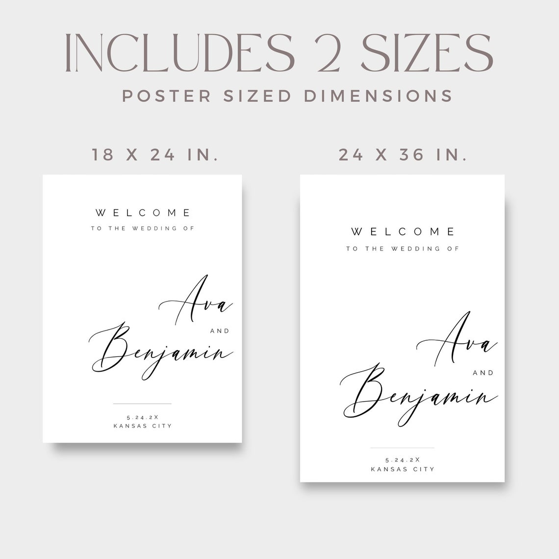 Formal Wedding Welcome Sign, Timeless Wedding Welcome, Modern ...