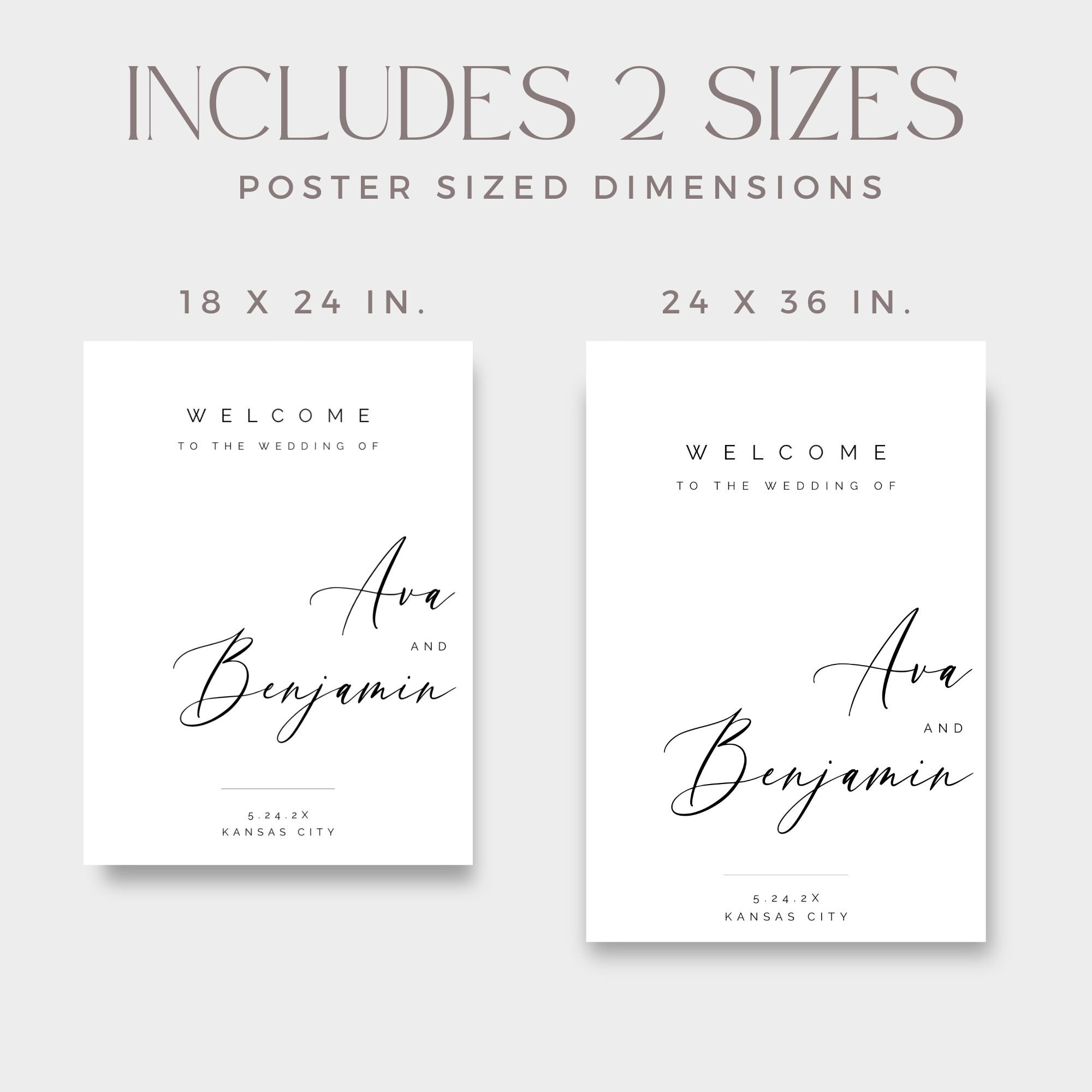 Formal Wedding Welcome Sign, Timeless Wedding Welcome, Modern ...