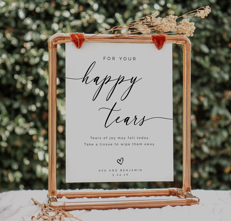 Happy Tears Template, Take A Tissue Wedding Sign, Wedding Tissues ...