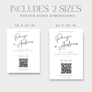 Seating Chart With QR Code, Minimalist Wedding Welcome Sign, Modern ...