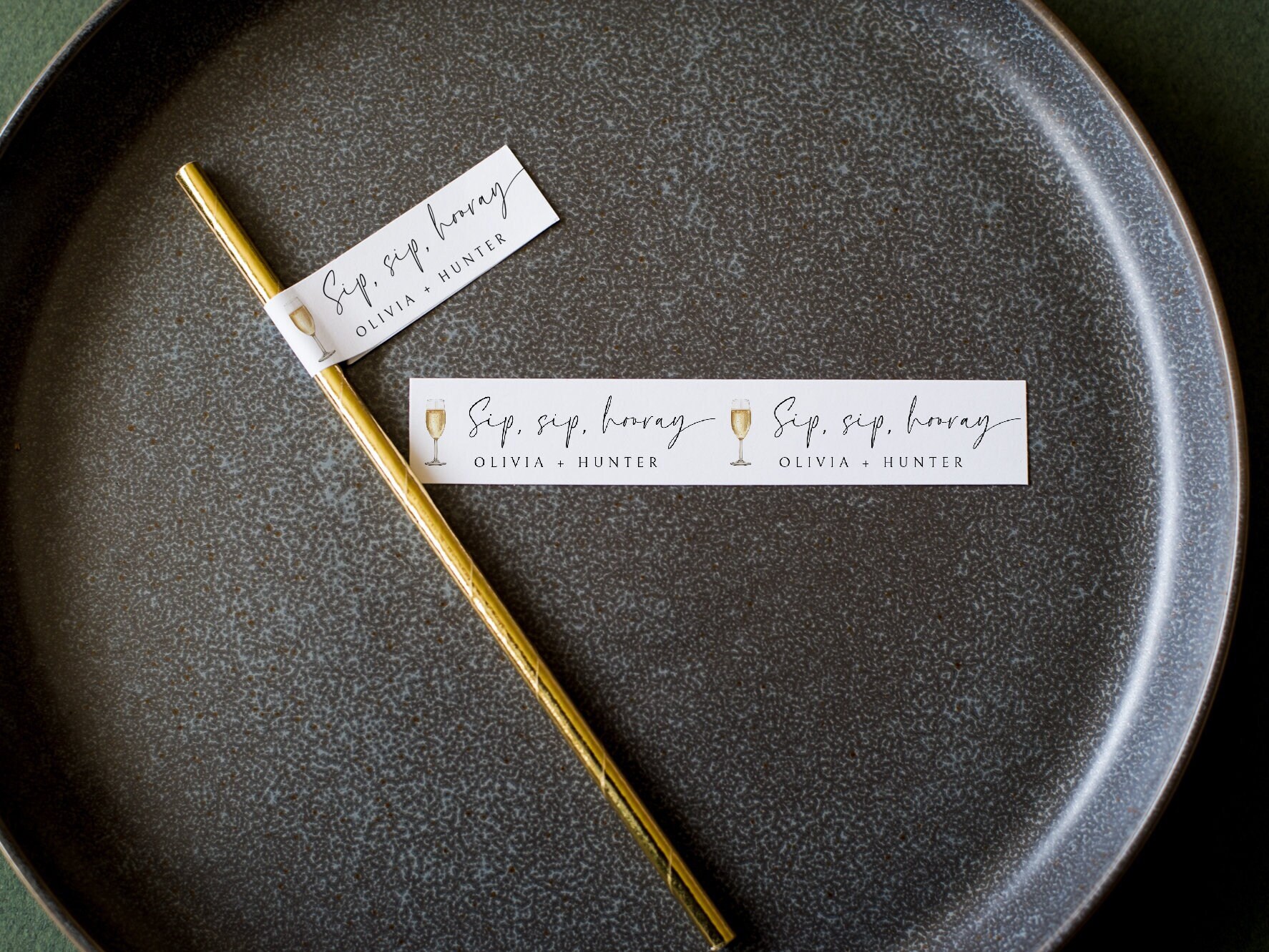 Straw Tag Template, Mini Straw Tag Flag, Modern Wedding Bar Signs ...