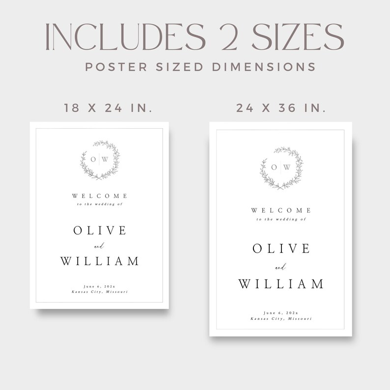 Wedding Crest Welcome Sign, Wedding Welcome Sign With Crest, Monogram ...