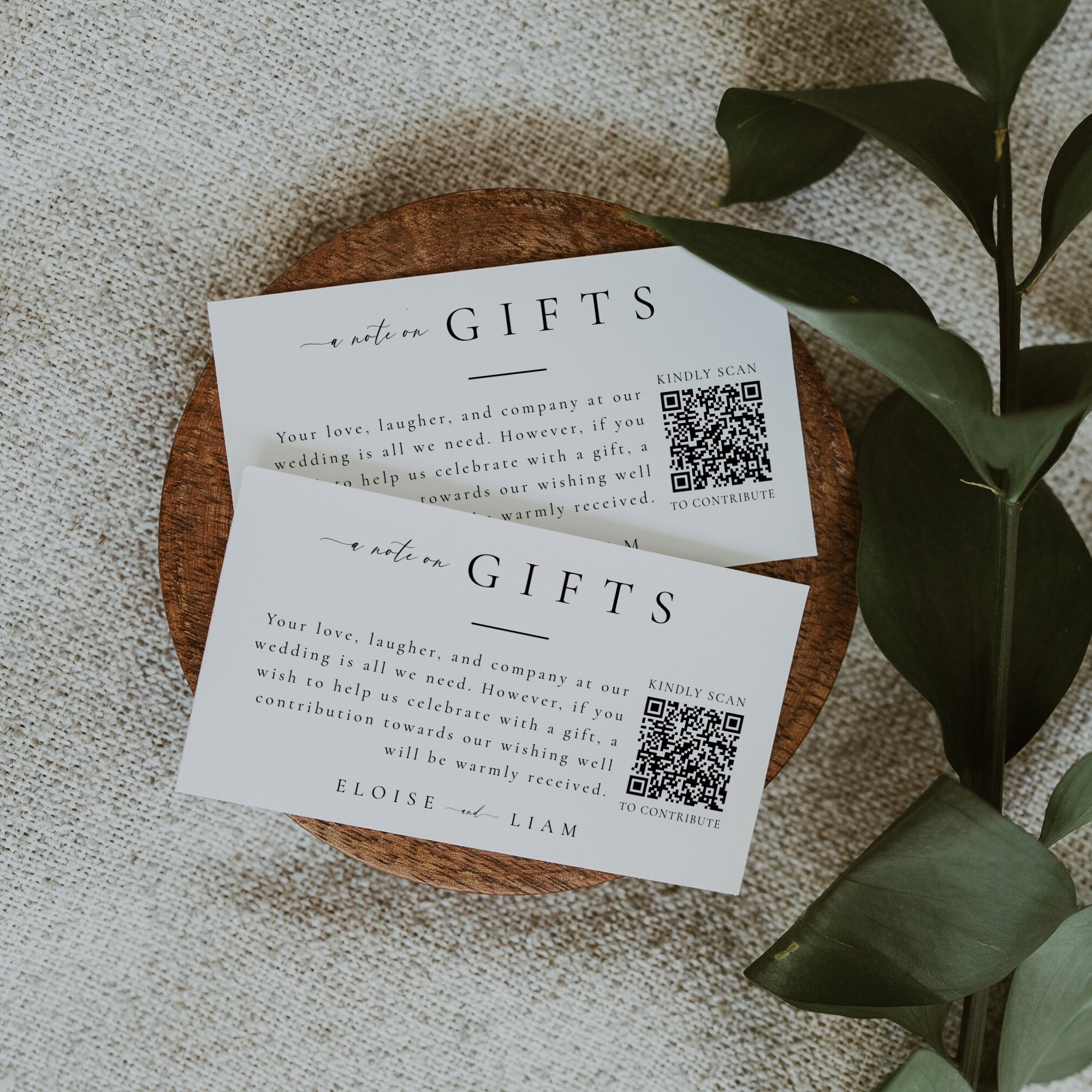 Note on Gifts Card Template, QR Code Registry, Custom Invitation ...