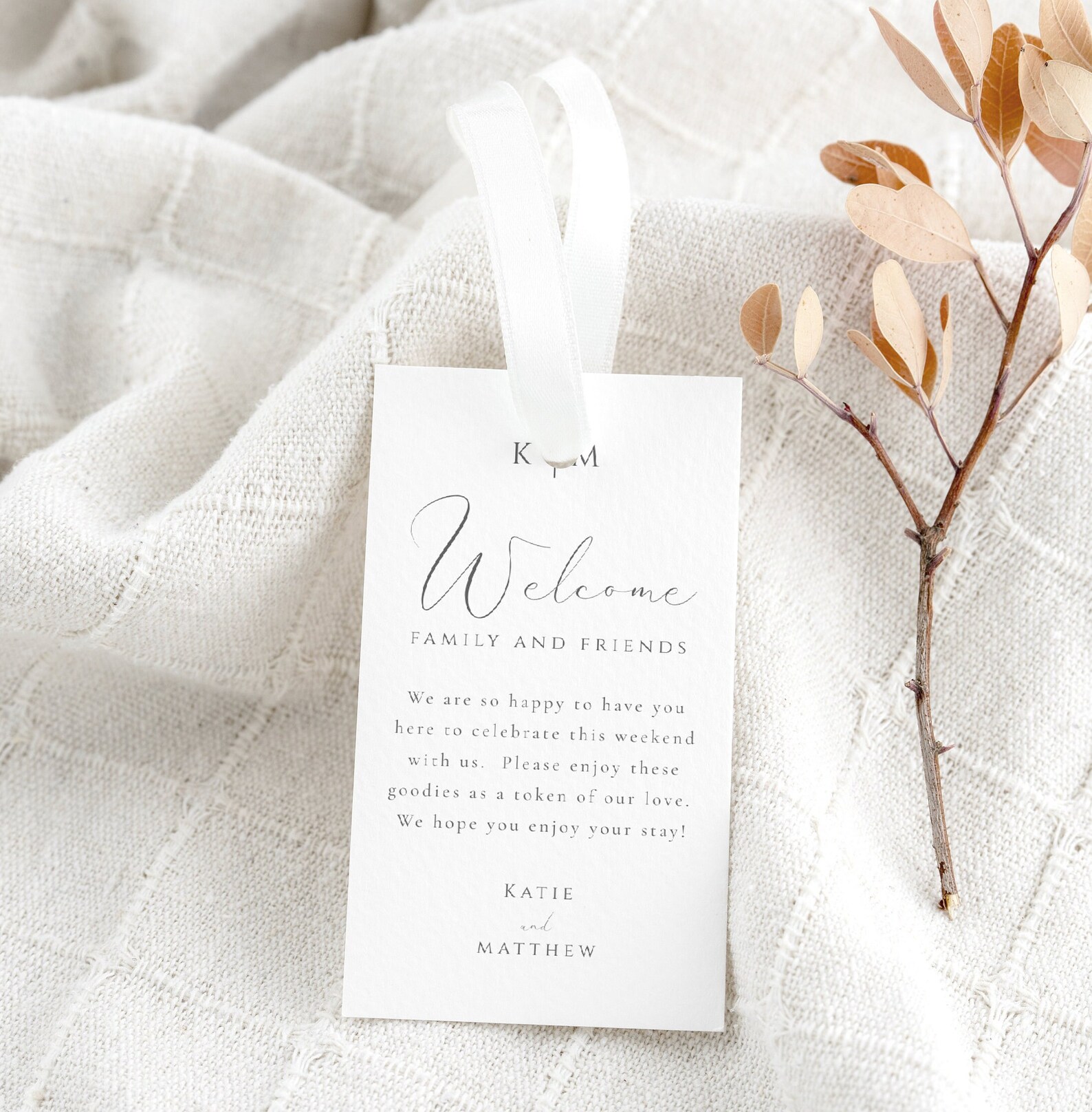 Welcome Bag Tags Modern, Destination Wedding Welcome Bag Tag, Monogram ...