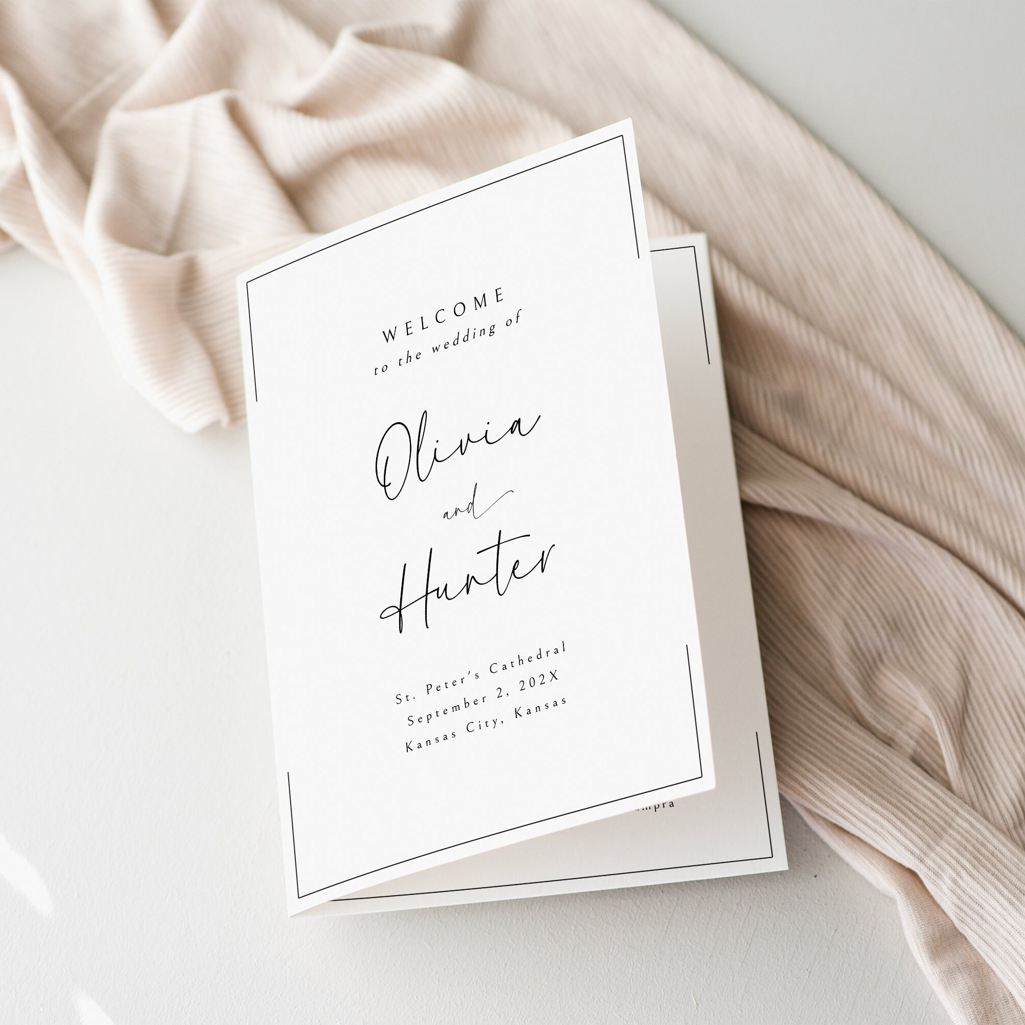Wedding Programs Template Foldable, Traditional Wedding Program, 4 Page ...