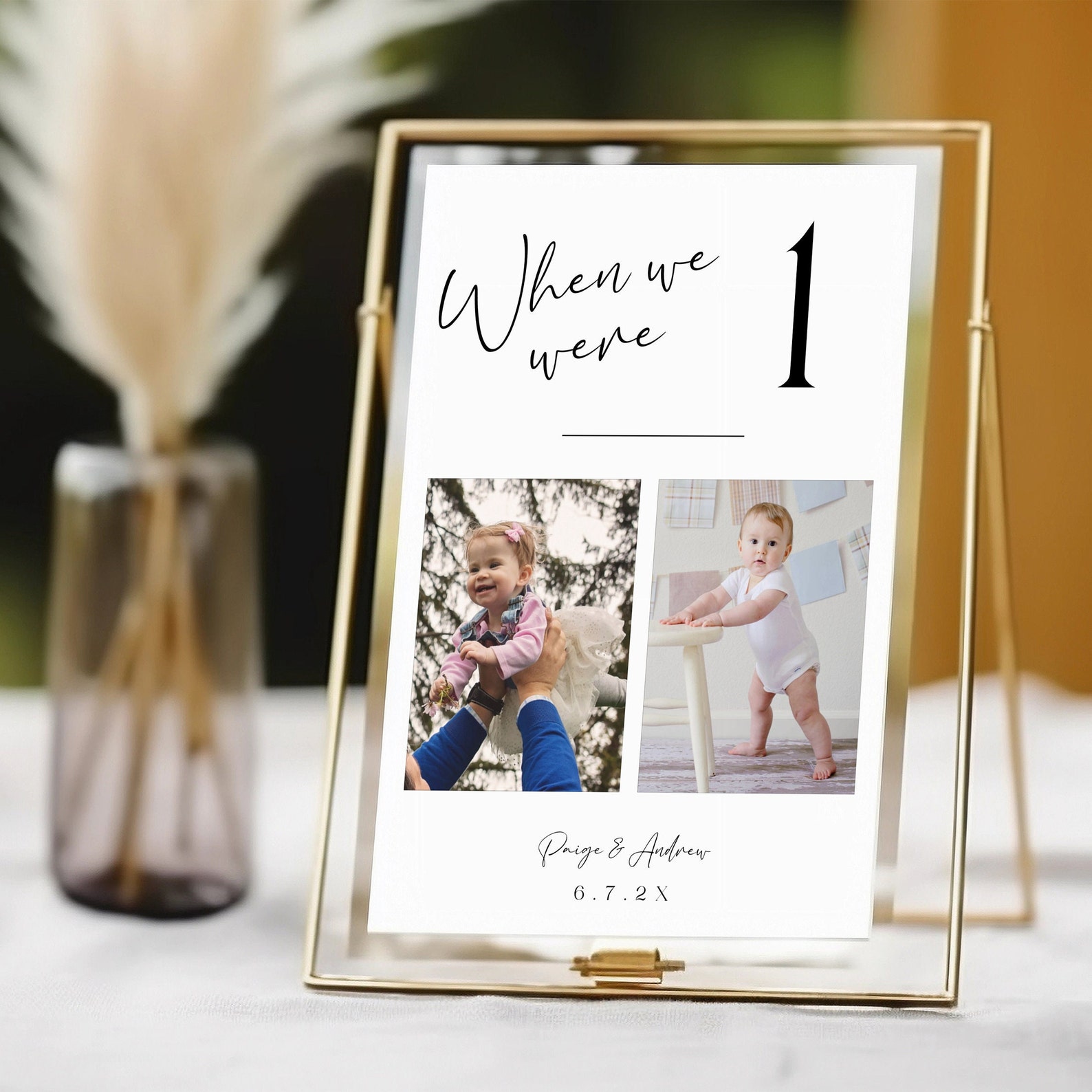 Wedding Table Numbers With Age Photo Template, Baby Picture Table ...