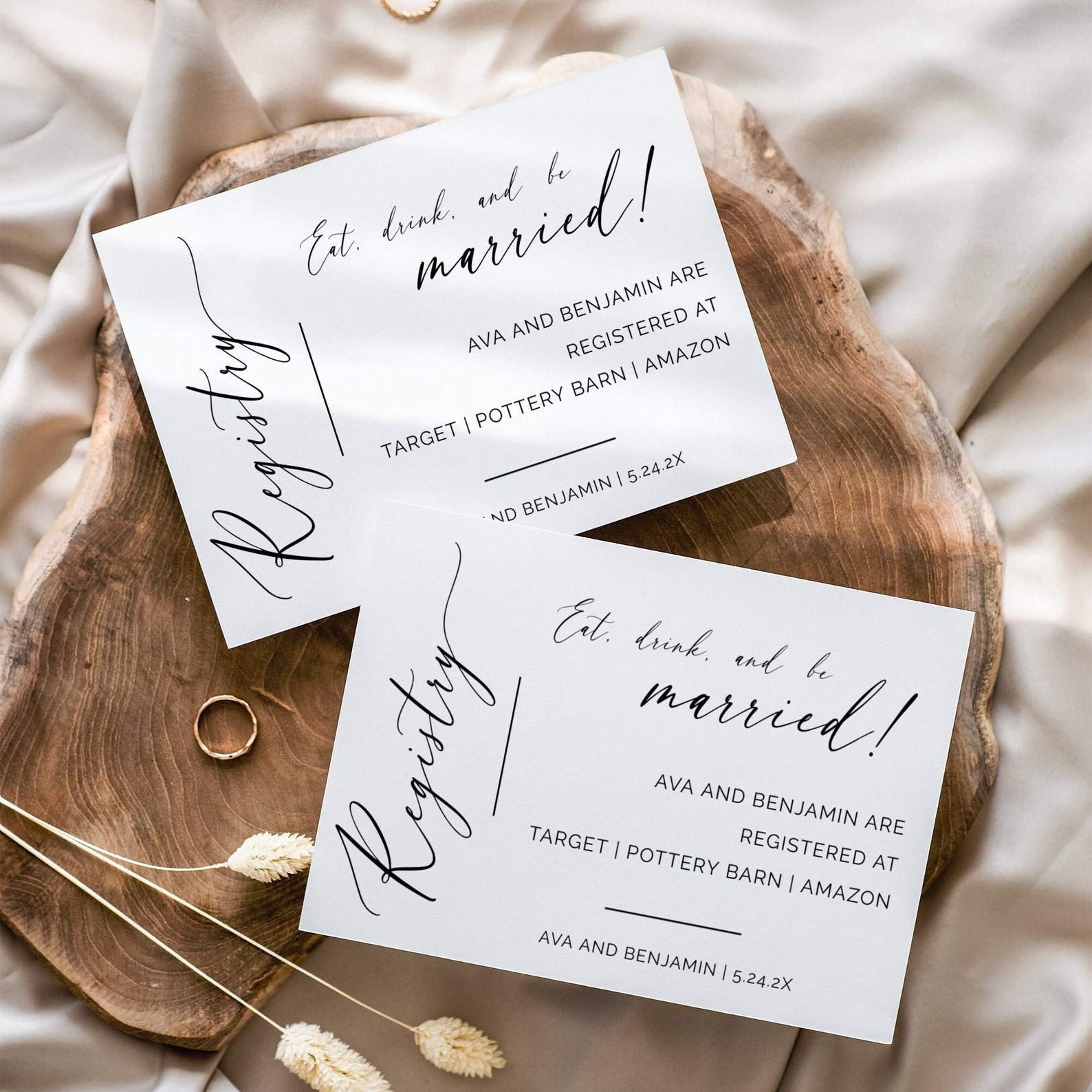 Digital Wedding Registry Card, Gift Registry Card Template, Invitation ...