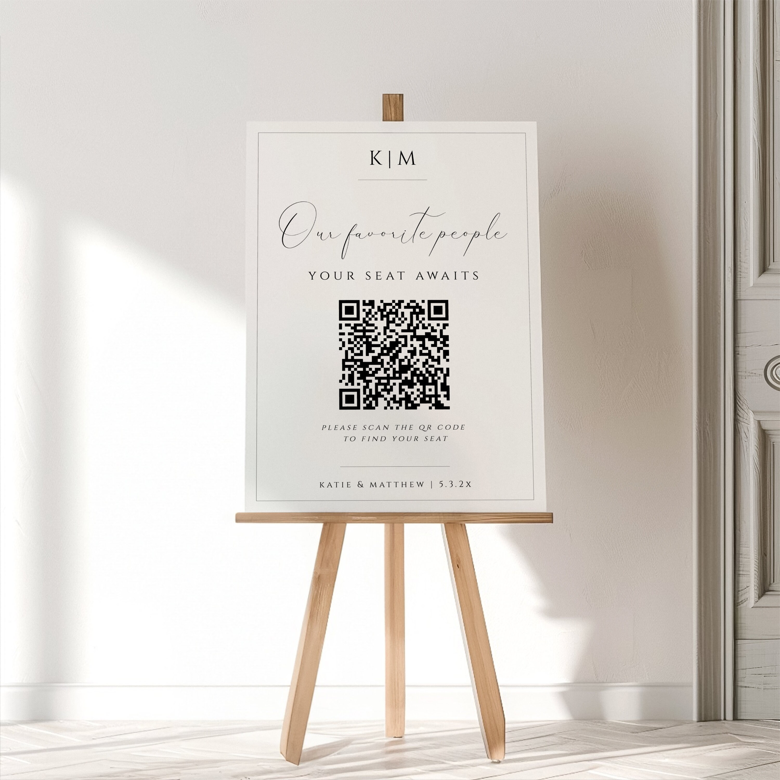 Digital Seating Chart With QR Code, Our Favorite People, Wedding ...