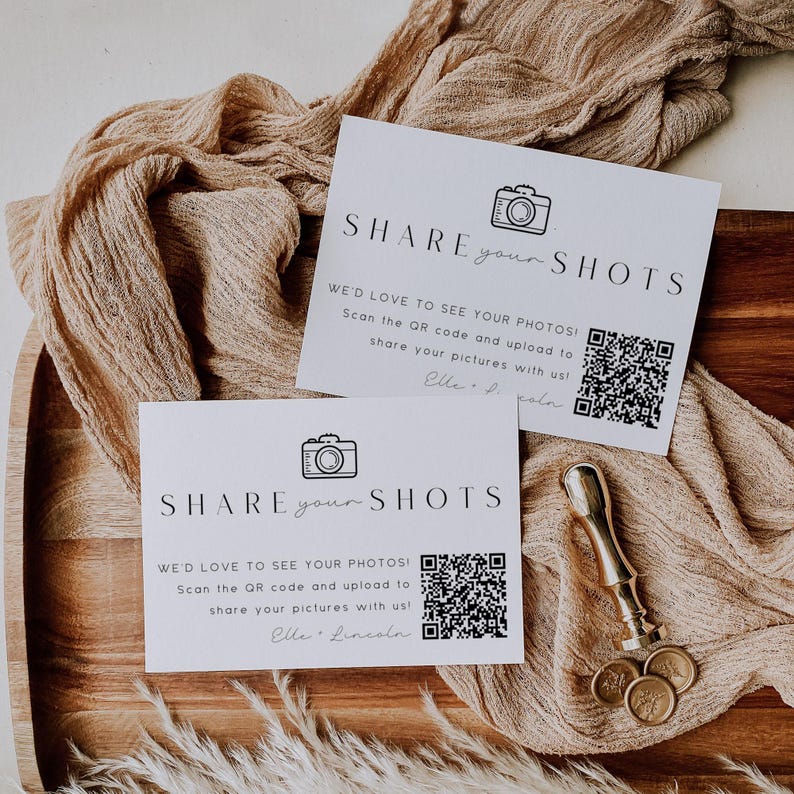 QR Code Photo Album Card, Shared Wedding Album, Share Your Shots ...