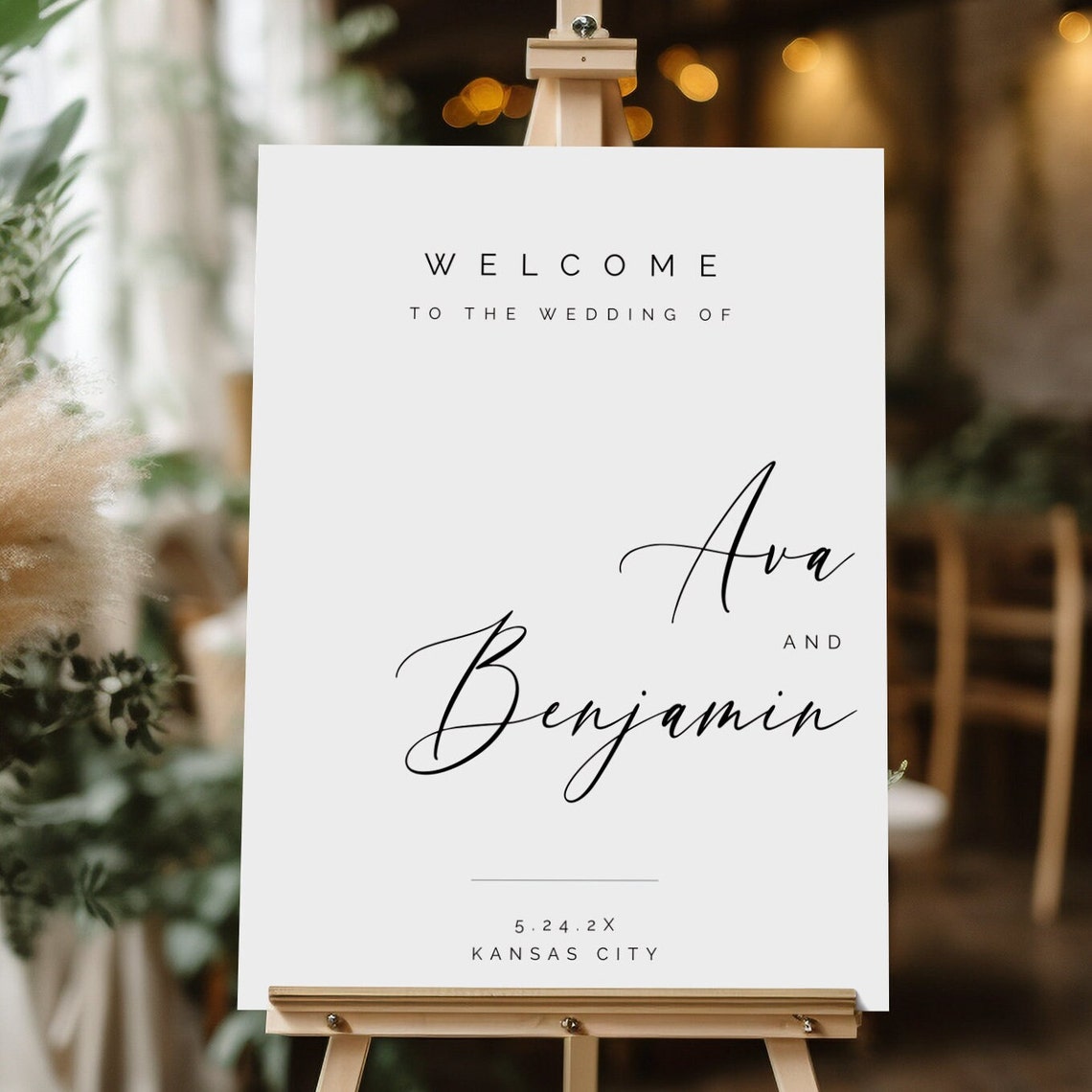 Formal Wedding Welcome Sign, Timeless Wedding Welcome, Modern ...