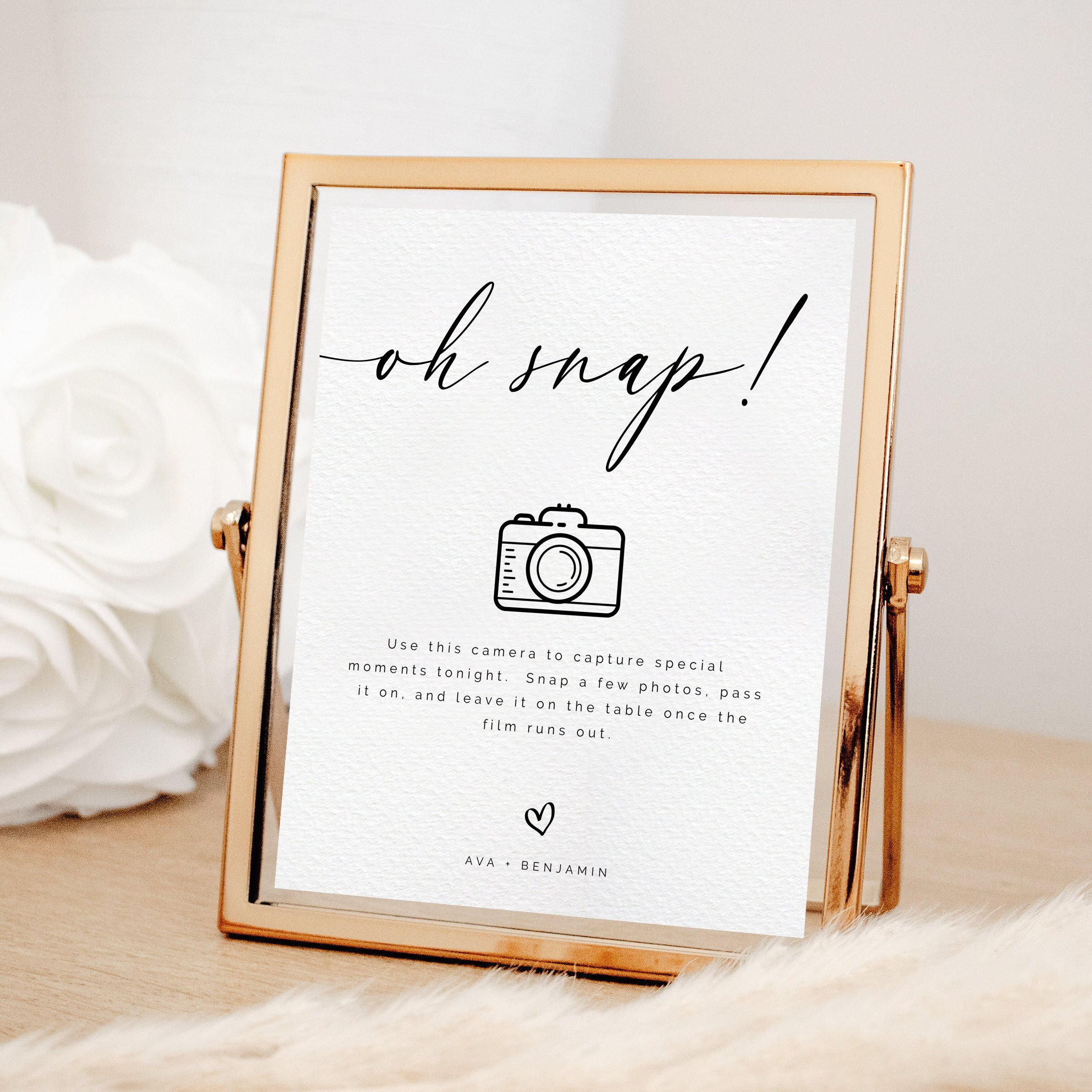Wedding Disposable Camera Sign, Oh Snap Sign Template, Can't Wait to ...