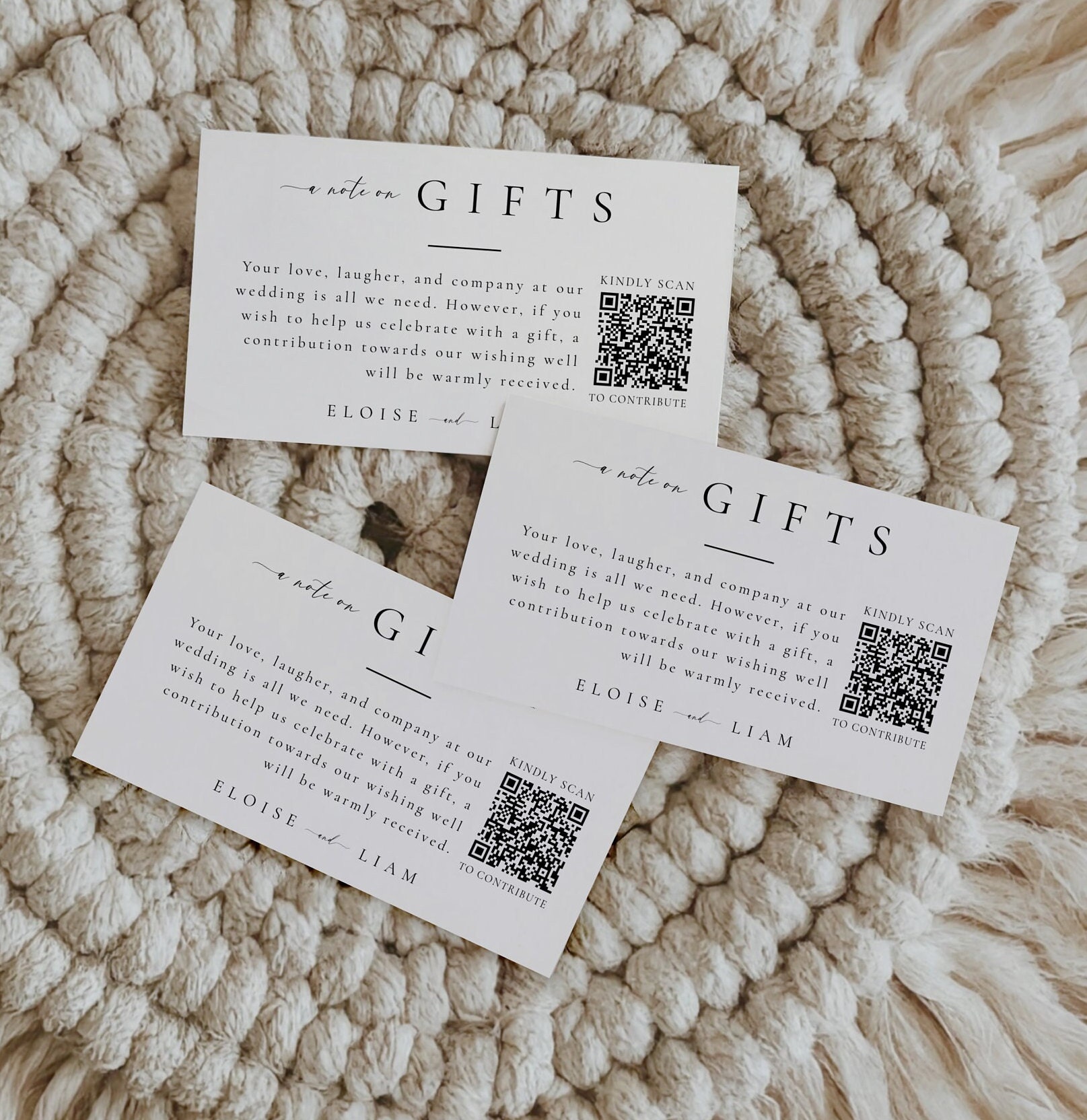 Note on Gifts Card Template, QR Code Registry, Custom Invitation ...