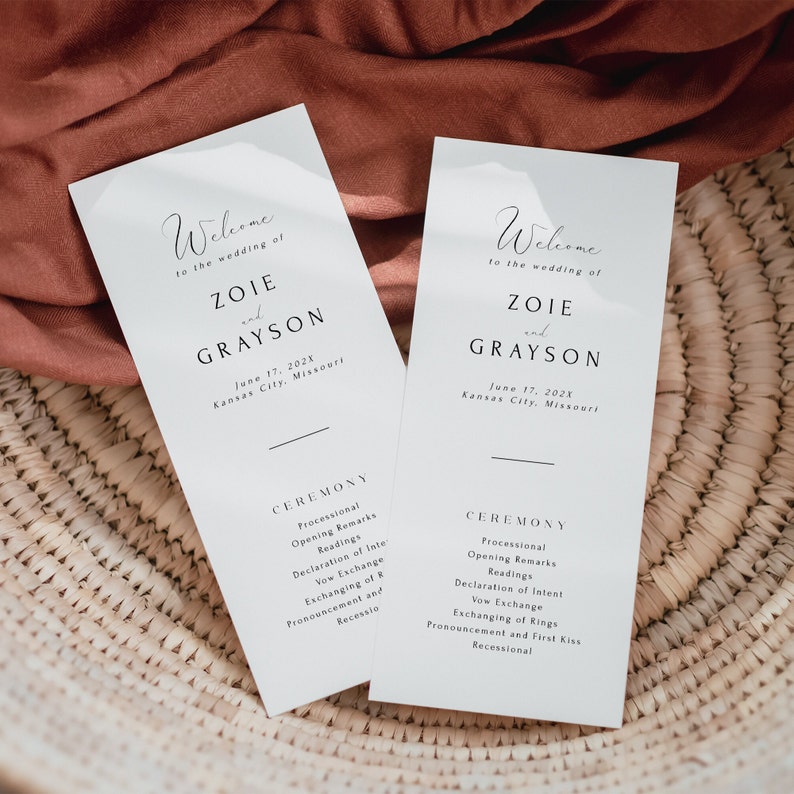 Wedding Program Template With Seating Chart, Tri Fold Wedding Program ...