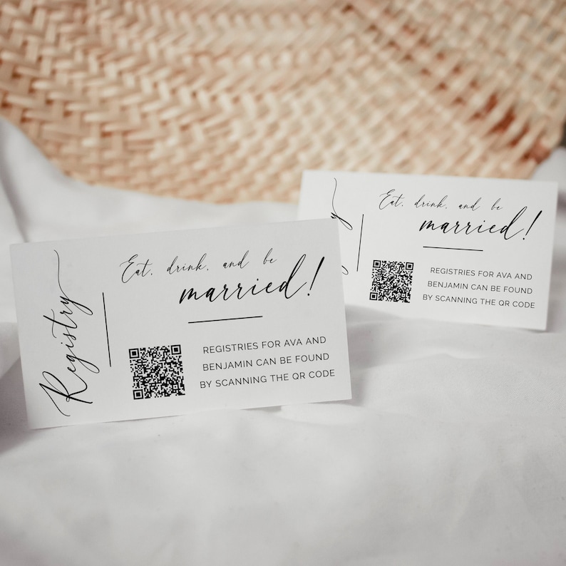 Digital Wedding Registry Card, Gift Registry Card Template, Registry ...