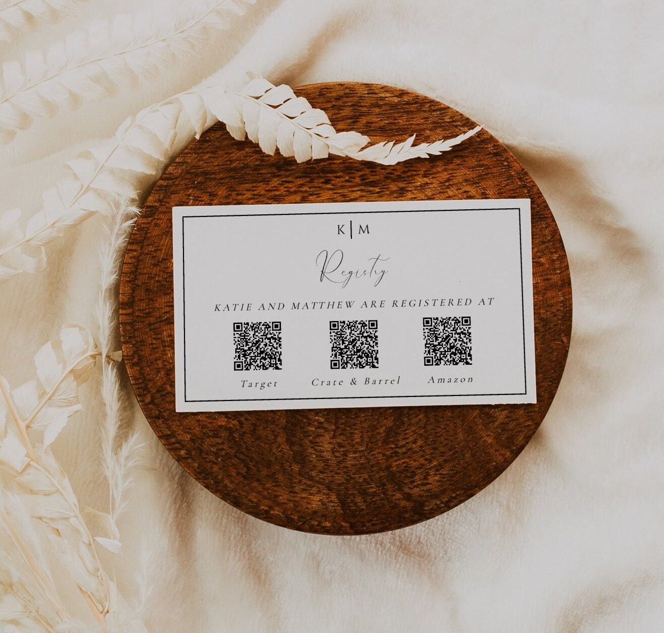 QR Code Gift Registry Card, Digital Wedding Registry Card, Invitation ...