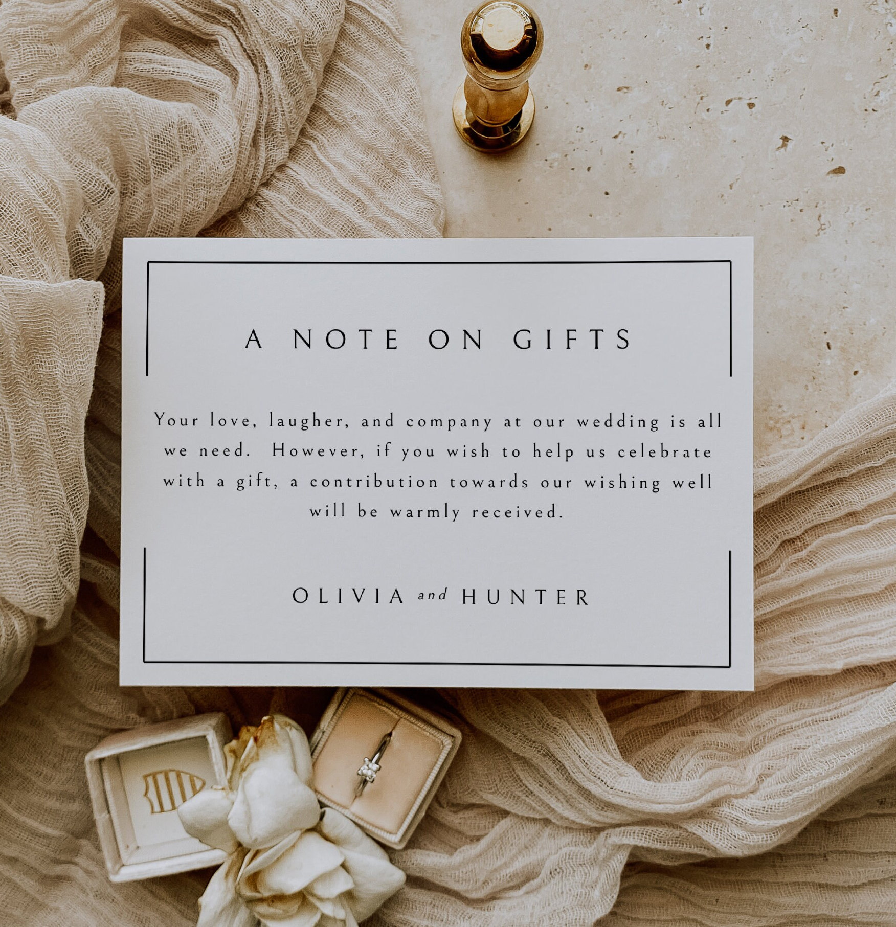 A Note on Gifts Wedding Invitation Enclosure Card Template, Honeymoon ...