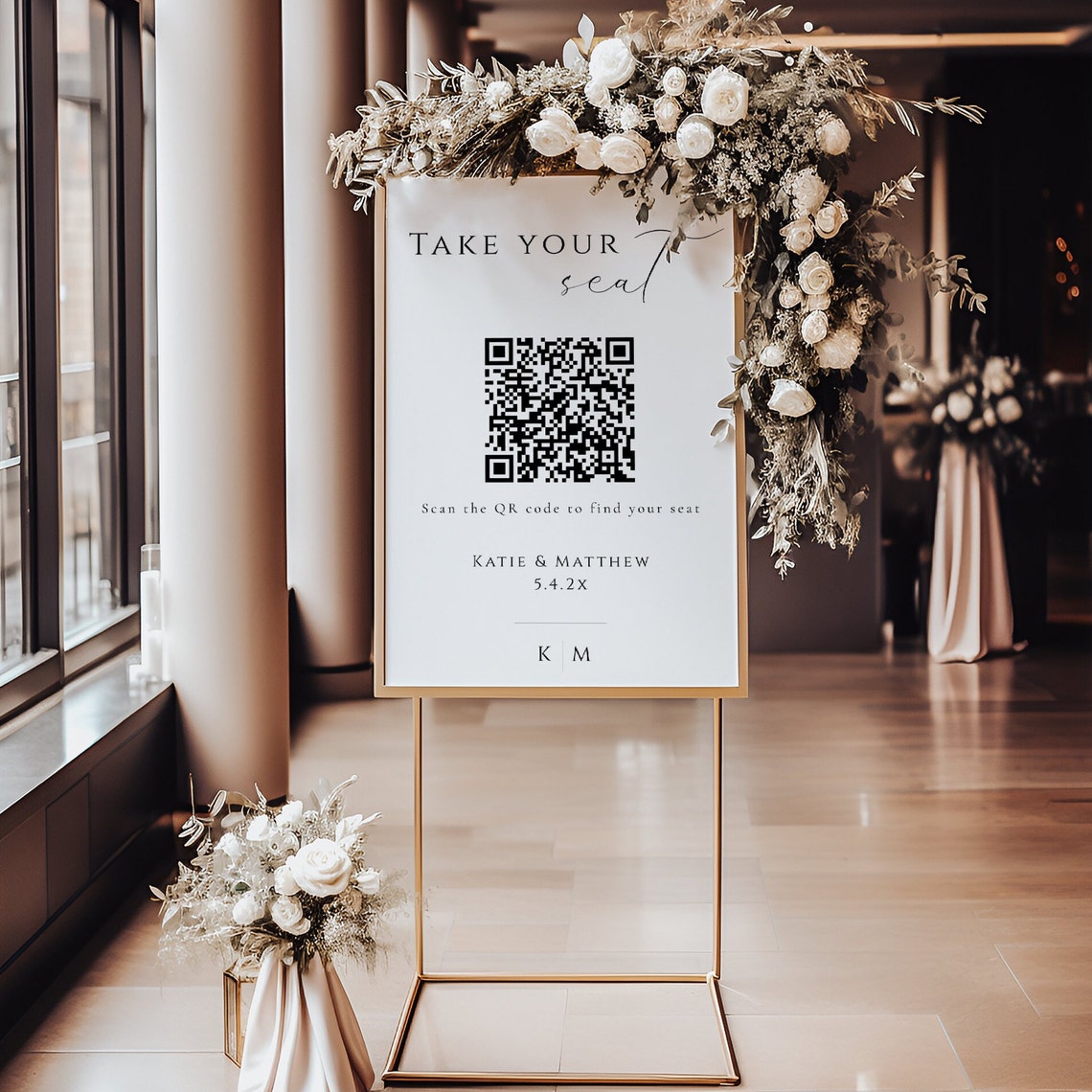 Seating Chart QR Code, QR Code Wedding Seating Chart, Take Your Seat ...