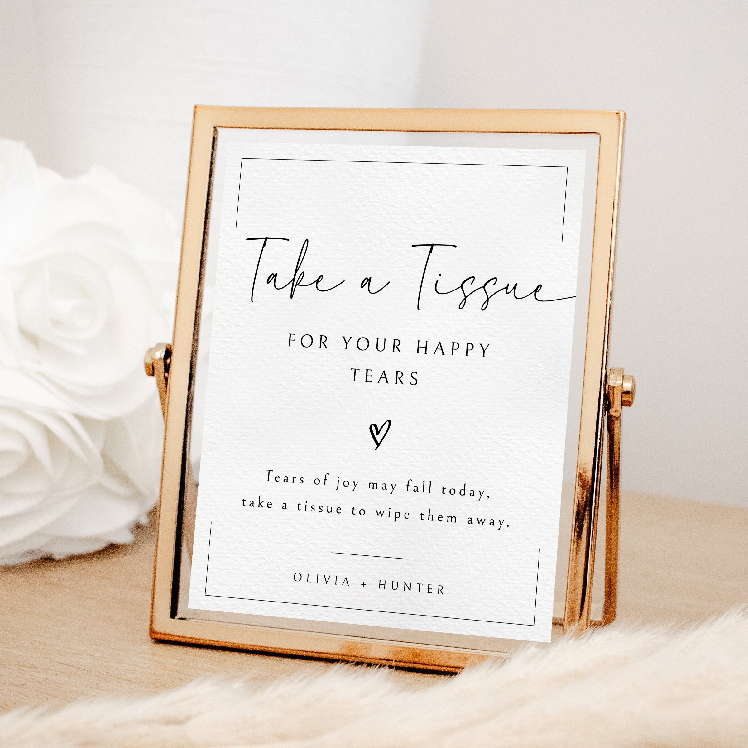 Happy Tears Template, Take A Tissue Sign, for Your Happy Tears, Wedding ...