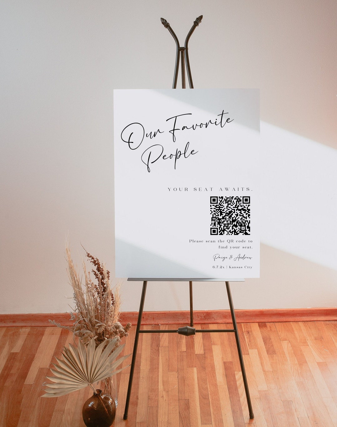 QR Code Seating Chart Template, Digital Wedding Seating Plan, Our ...