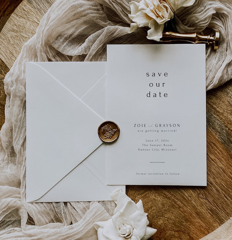 Elegant Save the Date Template, Timeless Save Our Date, Modern ...
