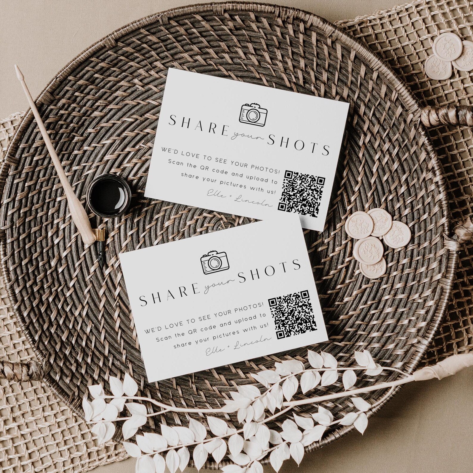 QR Code Photo Album Card, Shared Wedding Album, Share Your Shots ...