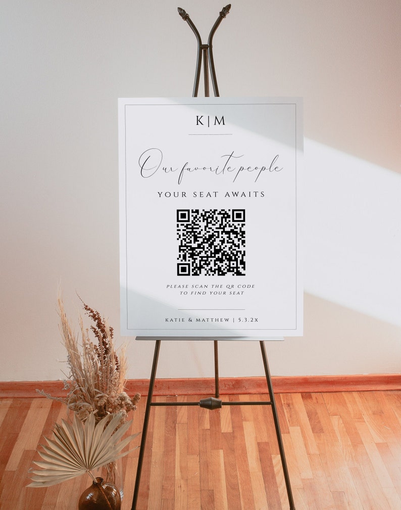 Digital Seating Chart With QR Code, Our Favorite People, Wedding ...