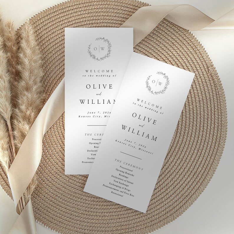 Trifold Wedding Program Seating Chart Template, Alphabetical Seating ...