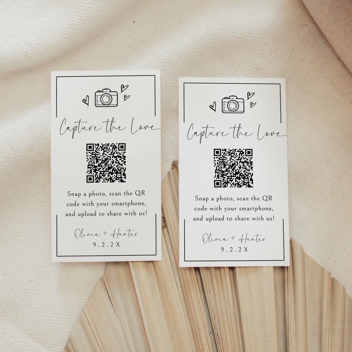 Capture the Love QR Code Wedding Sign, QR Code Photo Album Sign, Guest ...