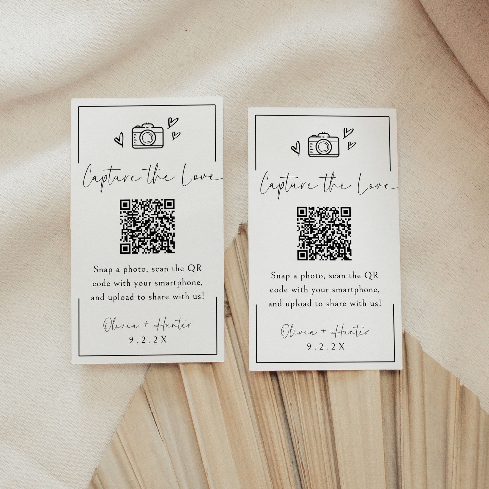 Capture the Love QR Code Wedding Sign, QR Code Photo Album Sign, Guest ...