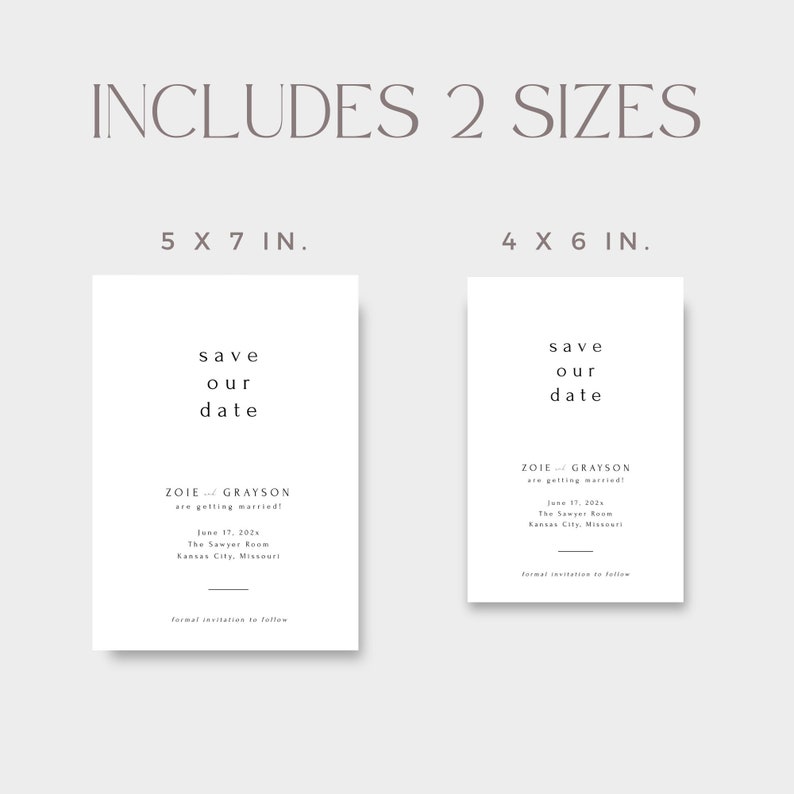 Elegant Save the Date Template, Timeless Save Our Date, Modern ...