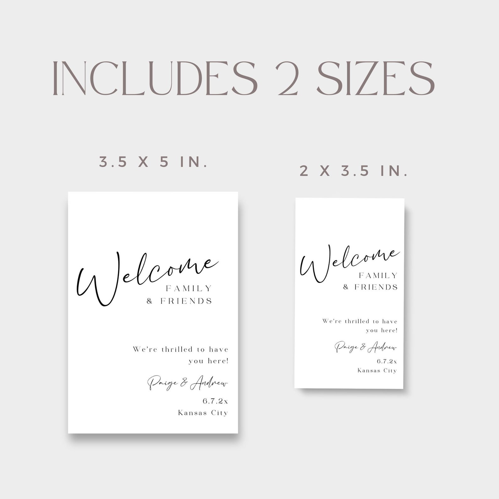 Welcome Bag Note Tag, Wedding Guest Hotel Welcome Bag Tag Modern ...
