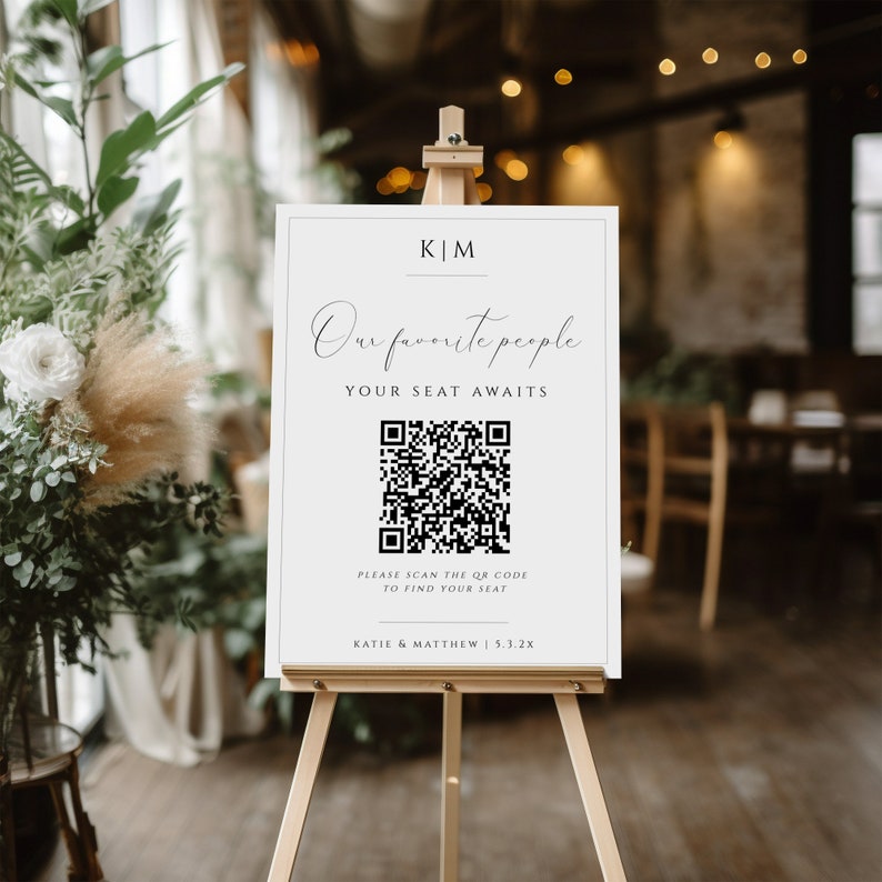 Digital Seating Chart With QR Code, Our Favorite People, Wedding ...