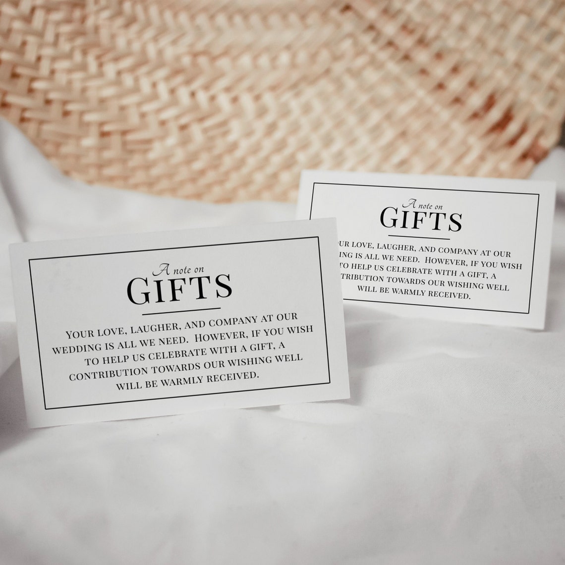 A Note on Gifts Wedding Invitation Enclosure Card Template, Wishing ...