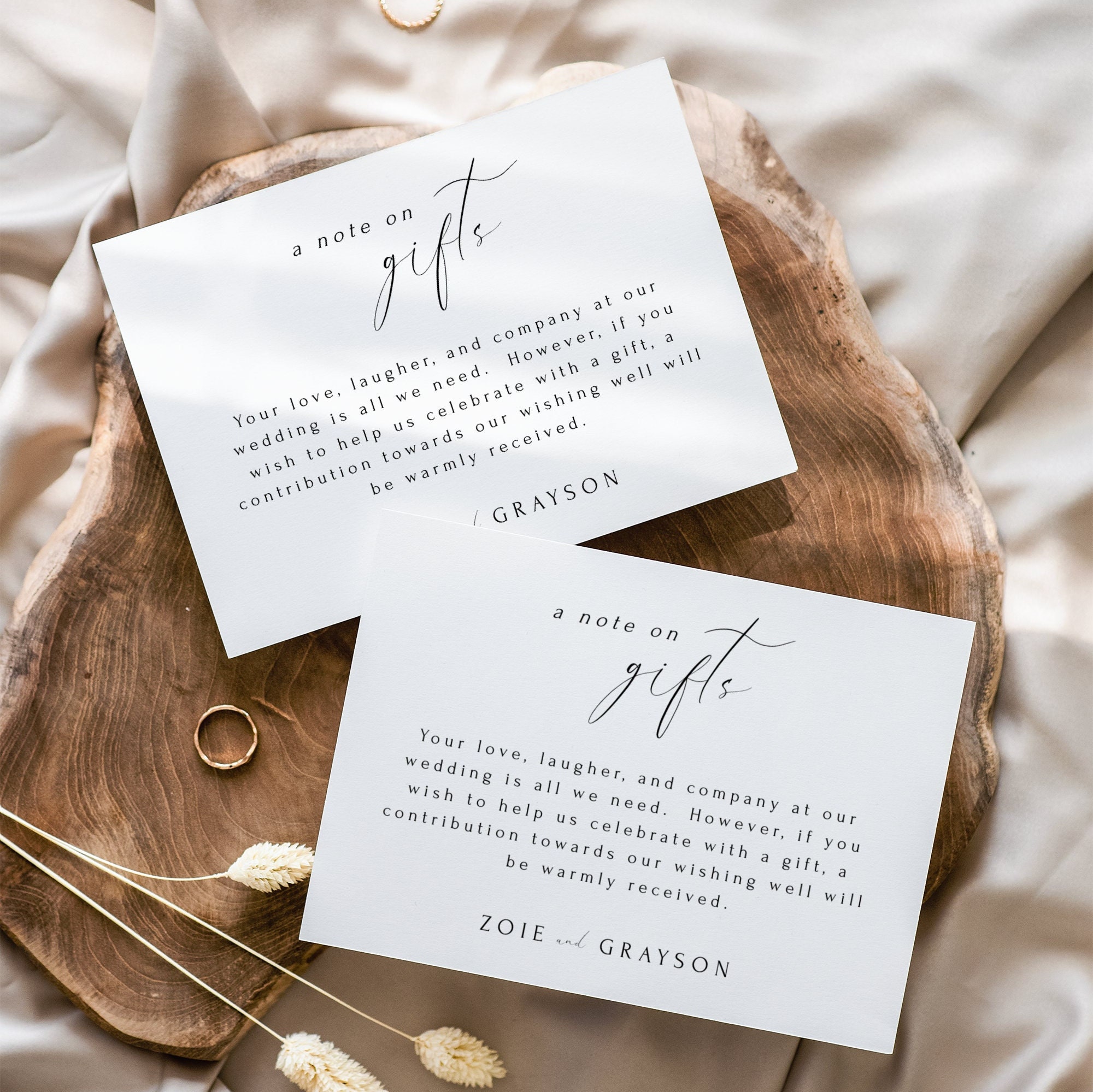 Note on Gifts Card Template, Honeymoon Fund Card Template, Wishing Well ...