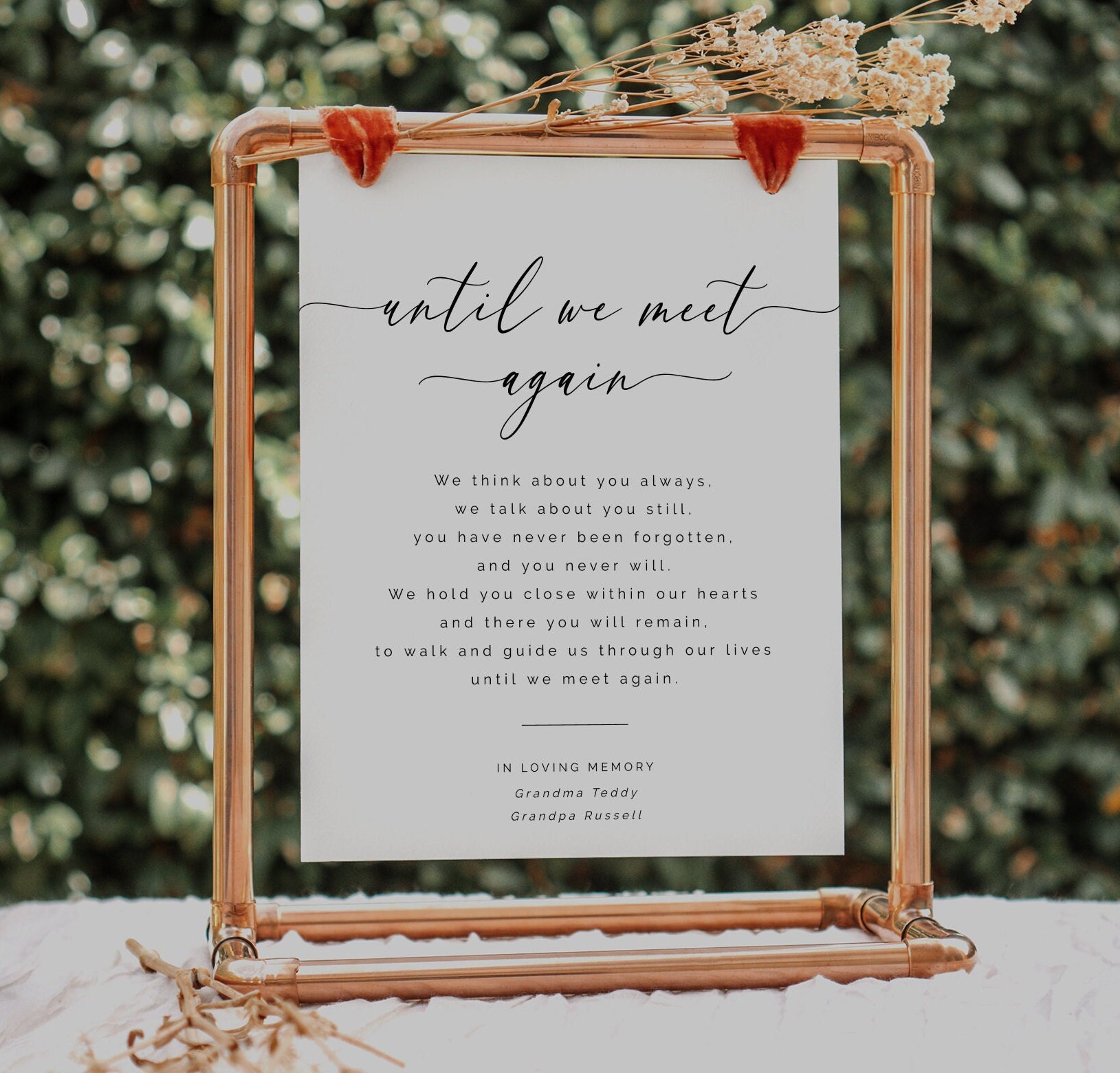 Until We Meet Again Wedding Sign, Minimalist in Loving Memory Sign ...