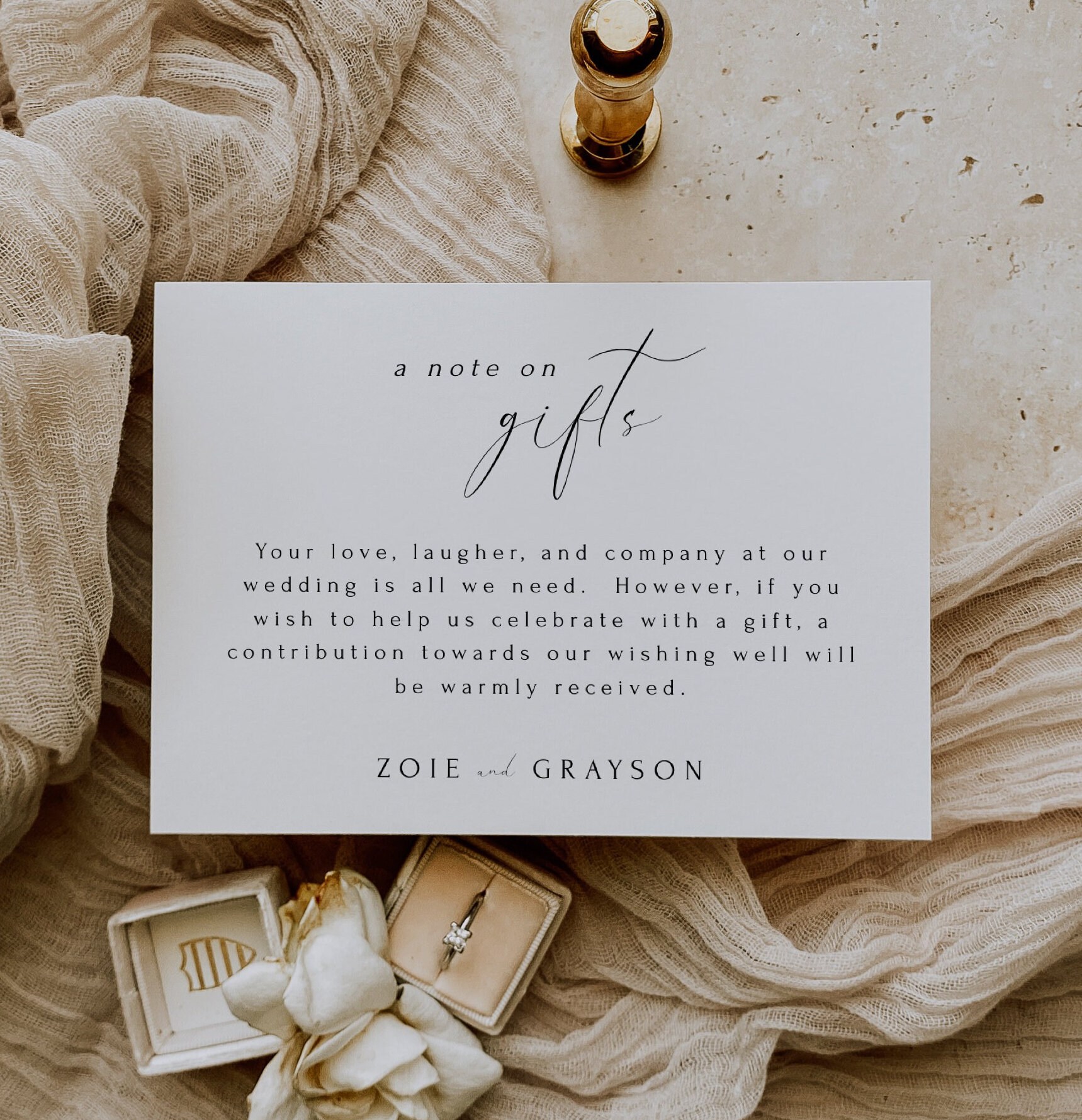 Note on Gifts Card Template, Honeymoon Fund Card Template, Wishing Well ...