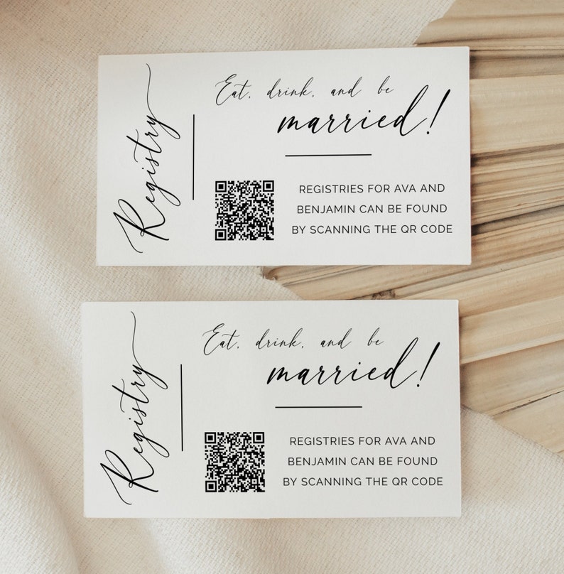 Digital Wedding Registry Card, Gift Registry Card Template, Registry ...