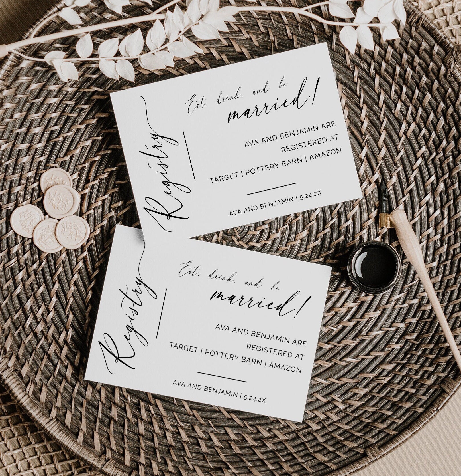 Digital Wedding Registry Card, Gift Registry Card Template, Invitation ...