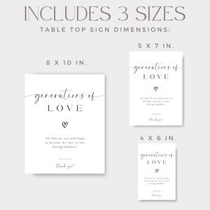 Generations of Love Wedding Sign, All That We Are and Hope to Be ...