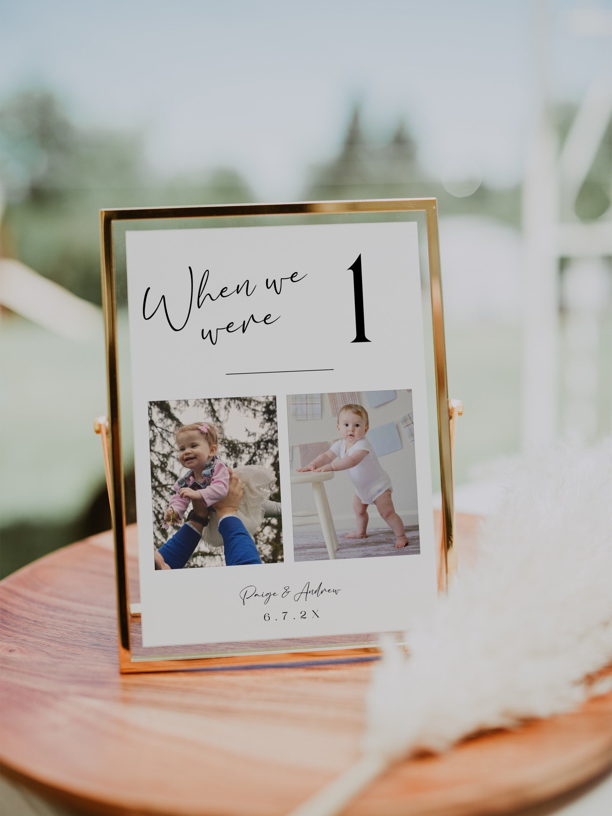 Wedding Table Numbers With Age Photo Template, Baby Picture Table ...