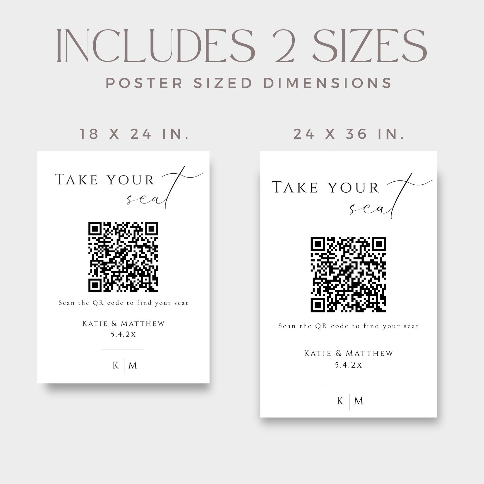 Seating Chart QR Code, QR Code Wedding Seating Chart, Take Your Seat ...