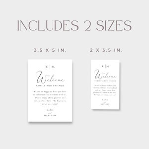 Welcome Bag Tags Modern, Destination Wedding Welcome Bag Tag, Monogram ...