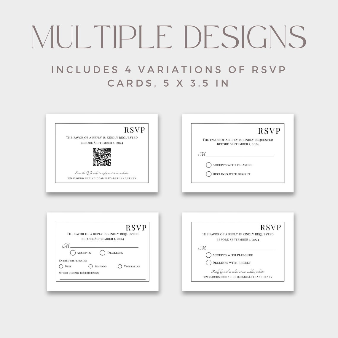 Wedding RSVP Card, Invite Acceptance Card, Invitation Reply, RSVP Card ...
