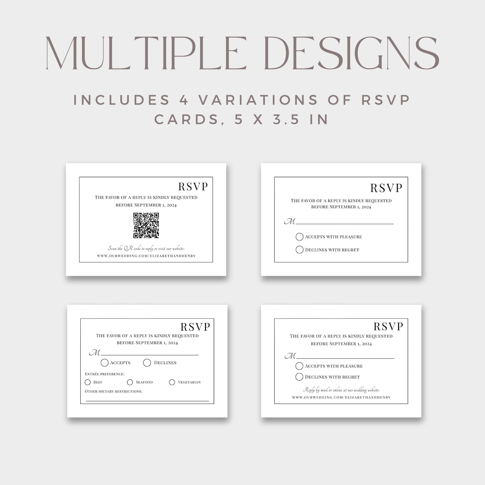 Wedding RSVP Card, Invite Acceptance Card, Invitation Reply, RSVP Card ...
