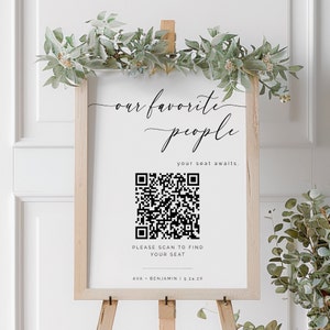 QR Code Wedding Seating Chart, Seating Chart QR Code, Reception Seating ...