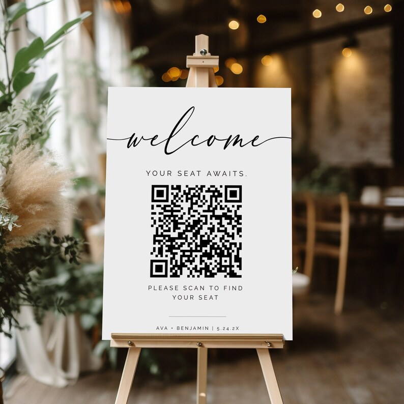Seating Chart With QR Code, Digital Seating Chart Template, Seating ...