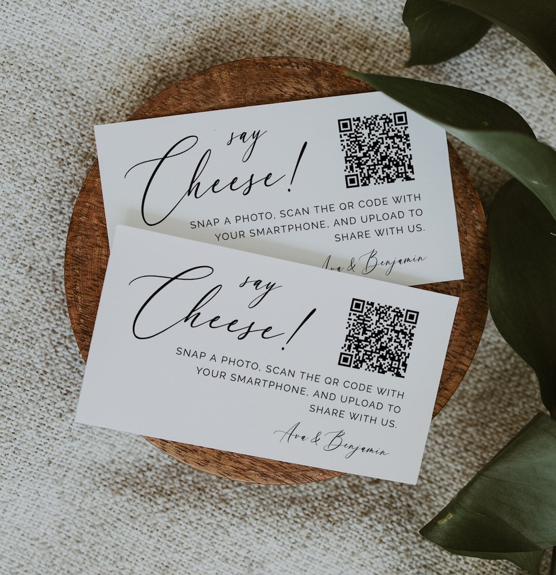 QR Code Wedding Photo Album, Share the Love QR Code Card, Modern ...