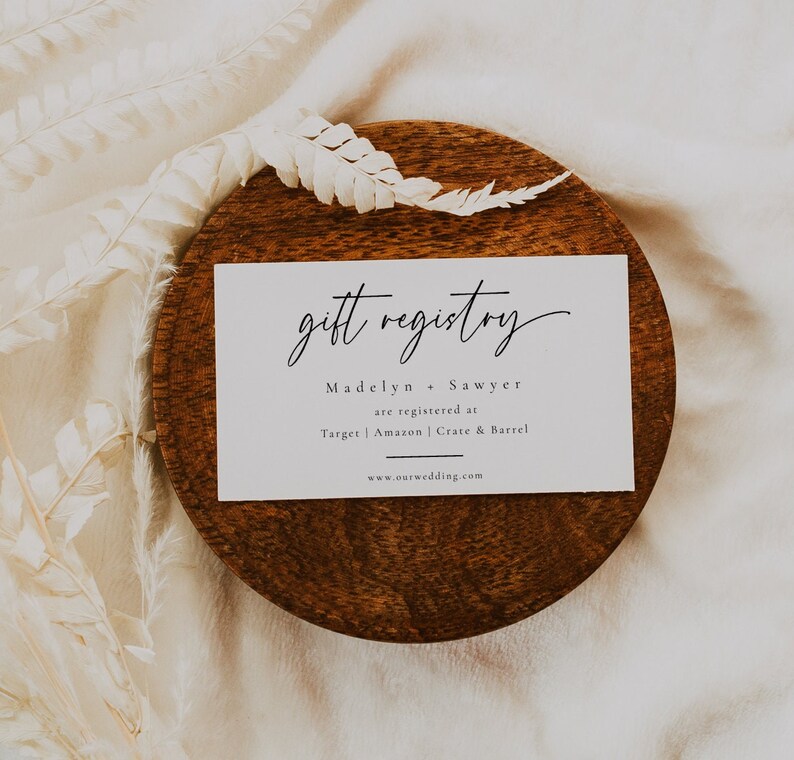 Wedding Registry Enclosure, Gift Registry Insert Card, Bridal Shower ...
