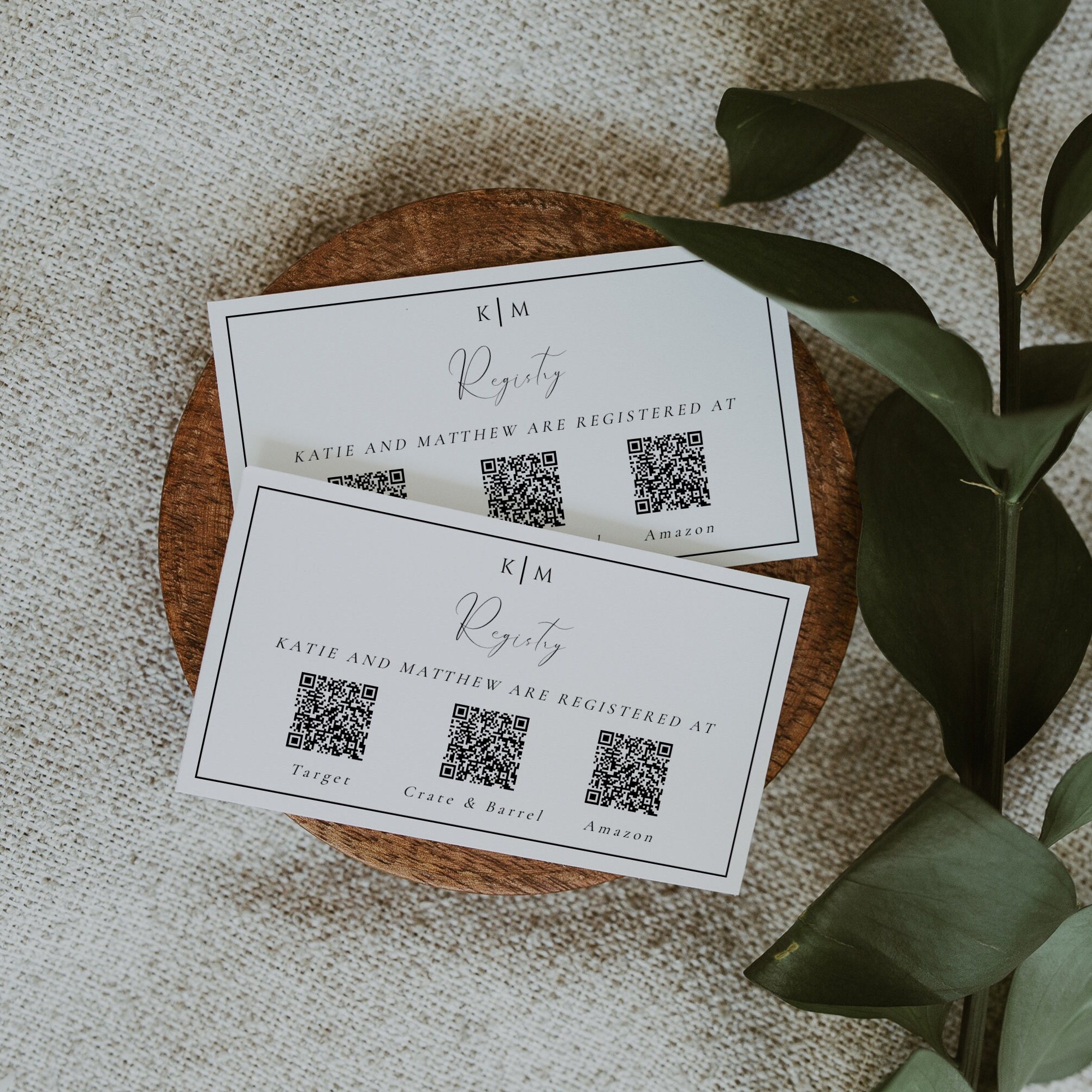 QR Code Gift Registry Card, Digital Wedding Registry Card, Invitation ...